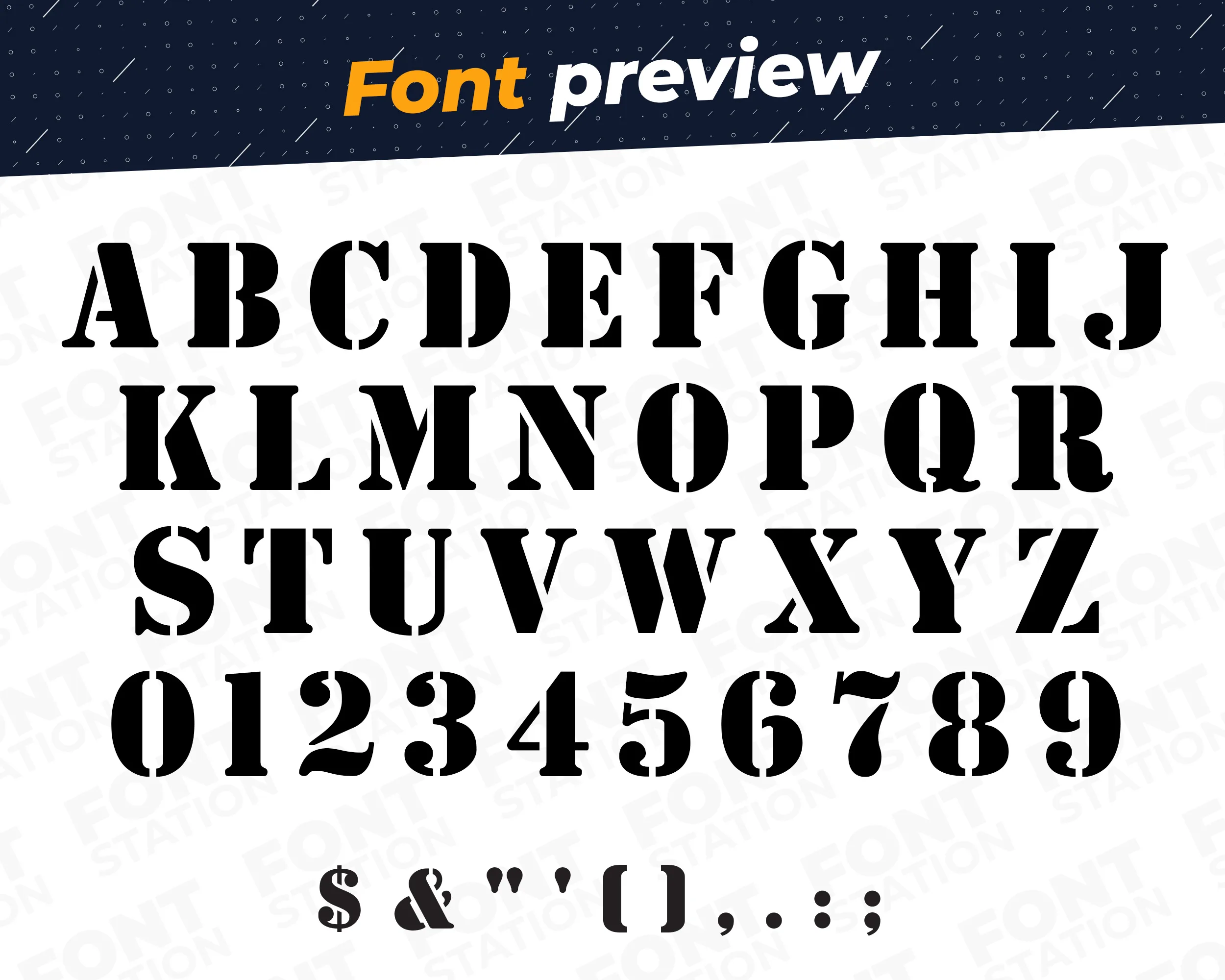 Army Stencil Font - Military Veteran Font - Instant Download