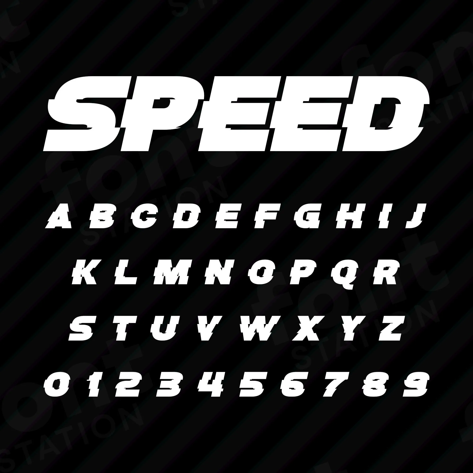 Speed Font - Racing Car Font - Instant Download