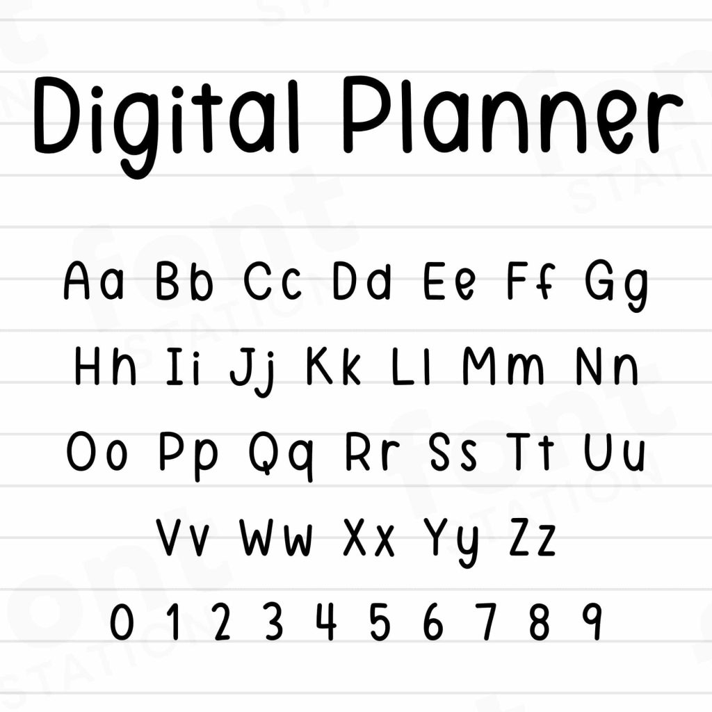 Digital Planner Font Instant Download