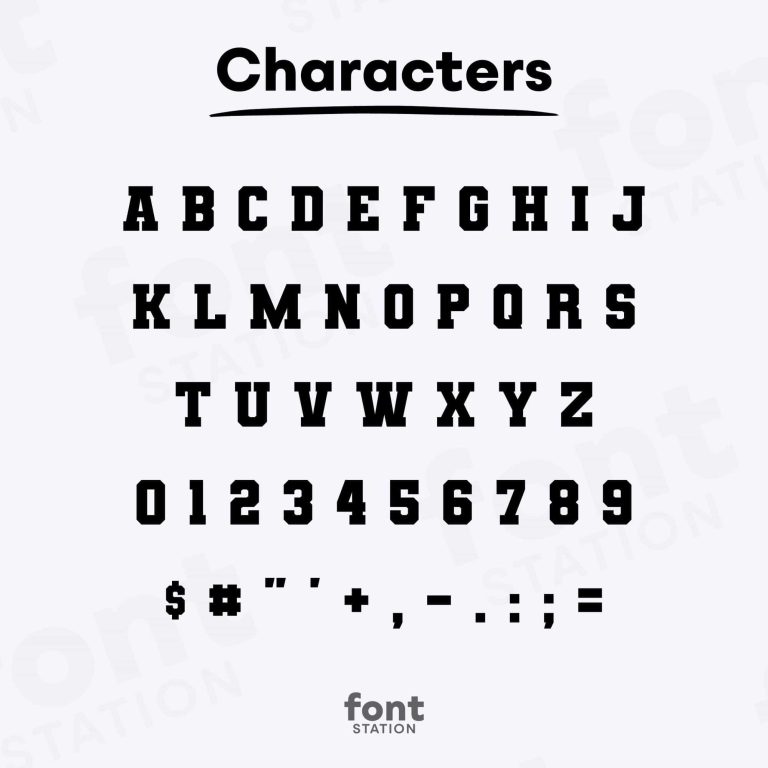 Varsity Sports Font Football Jersey Font Instant Download